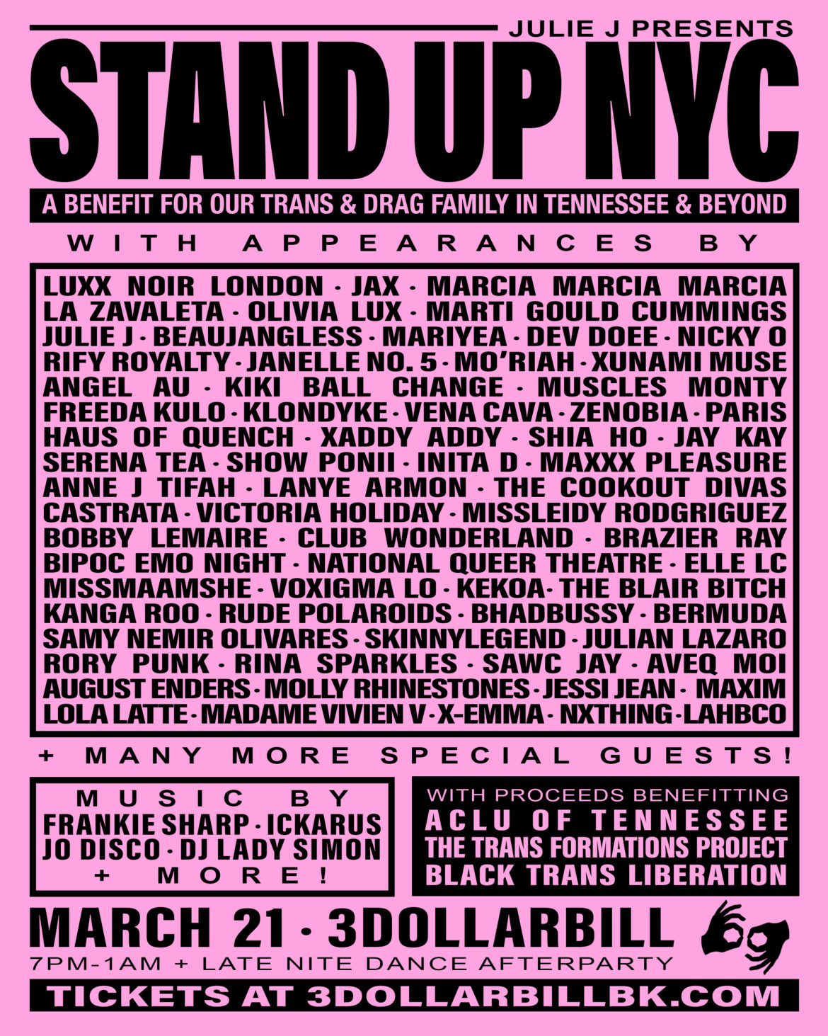 STAND UP NYC: A Benefit for Our Trans & Drag Family in Tennessee ...